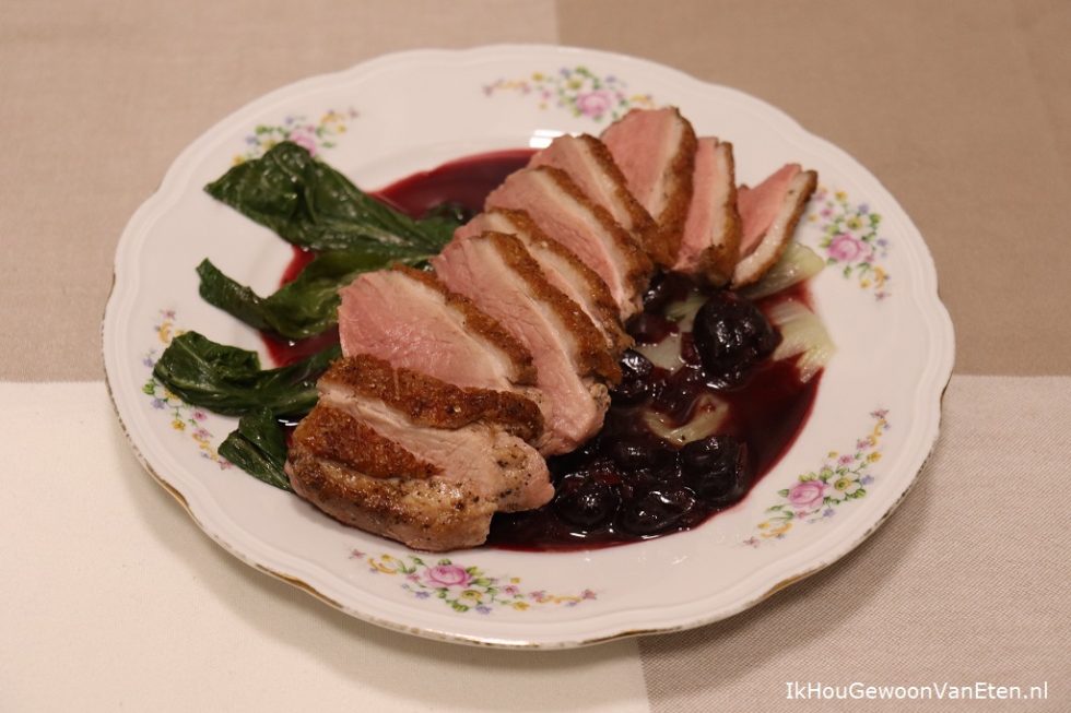Eendenborstfilet met kersen - Ik hou gewoon van eten